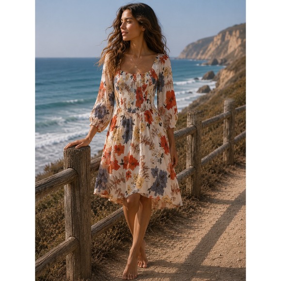 Hayden Los Angeles | Dresses | Hayden Los Angeles Floral Smocked Dress ...